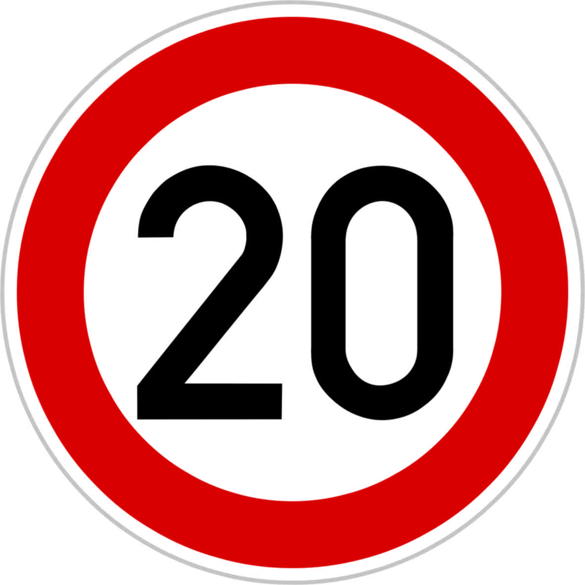 Dopravní značka B20a - 20 km/hod